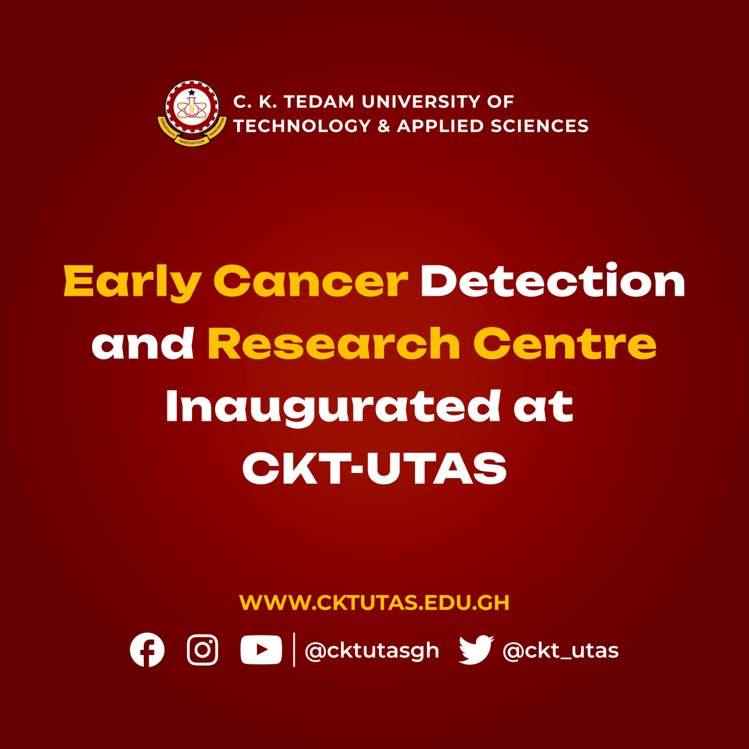Inauguration Of An Early Cancer Detection And Research Centre At CKT ...